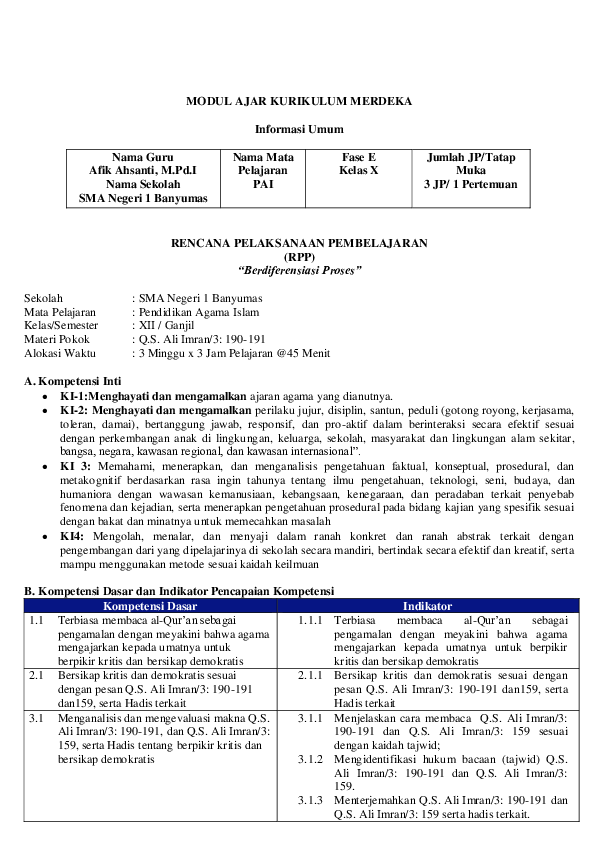 (PDF) MODUL AJAR KURIKULUM MERDEKA Informasi Umum Nama Guru Afik ...