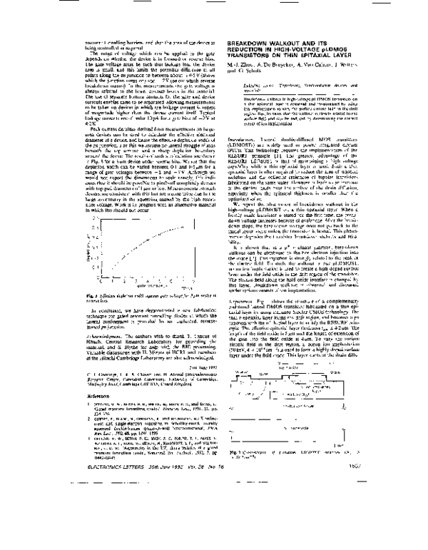 (PDF) Breakdown walkout and its reduction in high-voltage pLDMOS ...