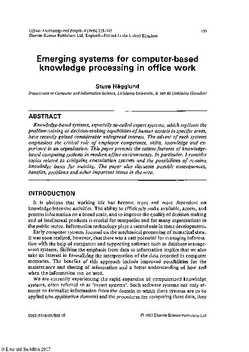 (PDF) Emerging systems for computer-based knowledge processing in ...