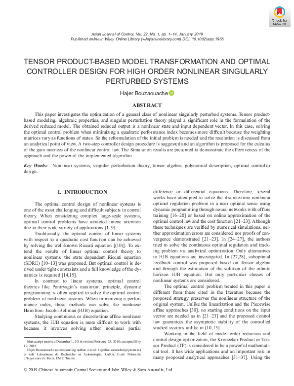 (PDF) Tensor Product–Based Model Transformation and Sliding Mode ...