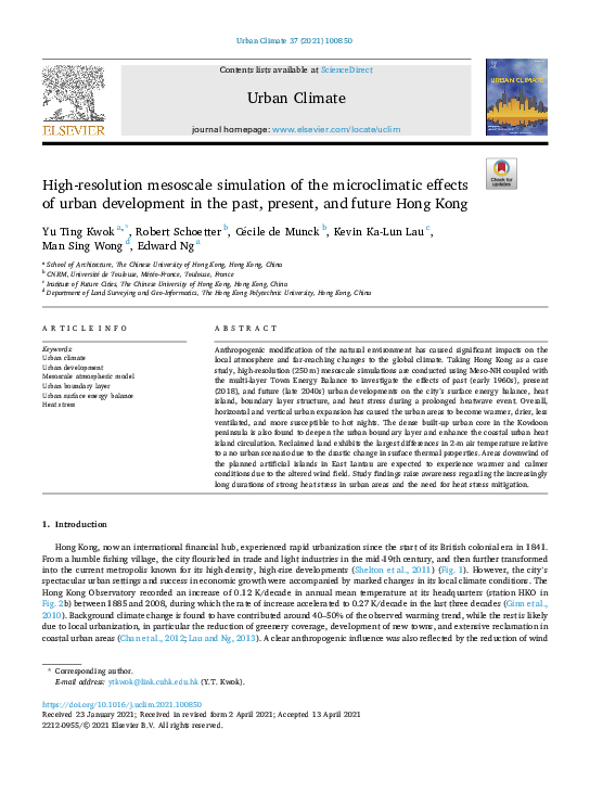 (PDF) High-resolution mesoscale simulation of the microclimatic effects ...