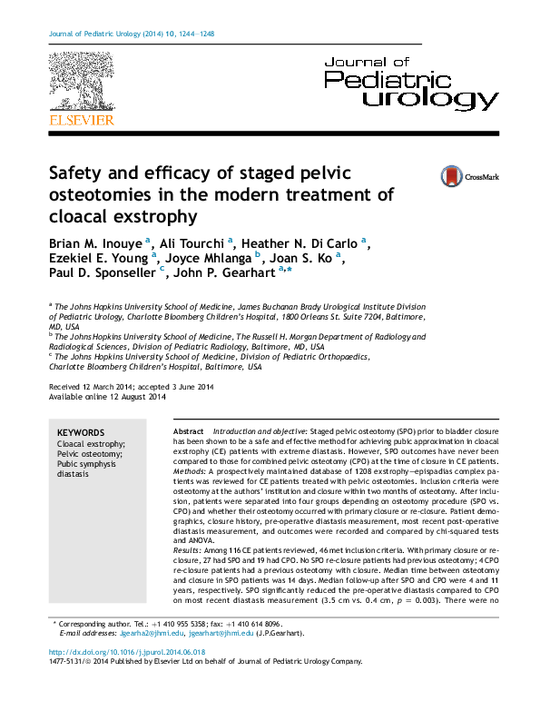 (PDF) Safety and efficacy of staged pelvic osteotomies in the modern ...