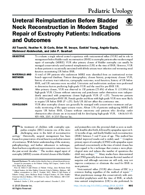 (PDF) Ureteral Reimplantation Before Bladder Neck Reconstruction in ...