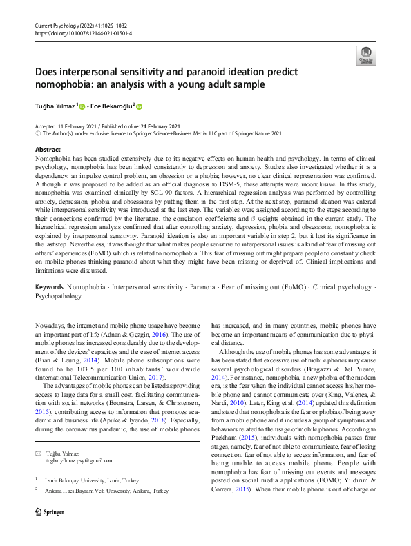 (PDF) Does interpersonal sensitivity and paranoid ideation predict ...