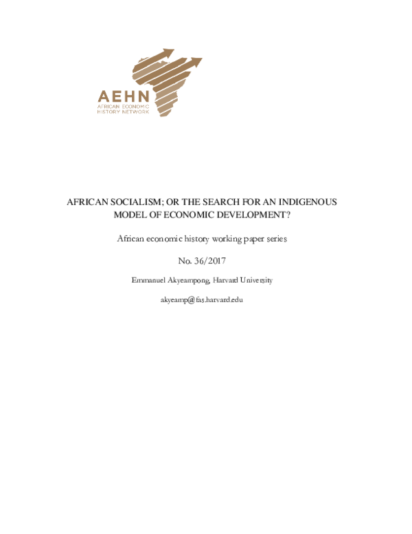 (PDF) African socialism; or, the search for an indigenous model of ...