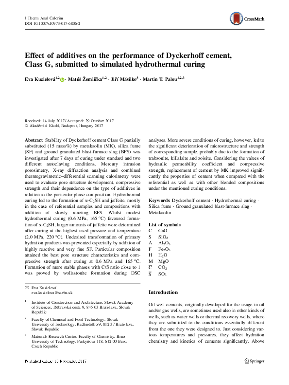 (PDF) Effect of additives on the performance of Dyckerhoff cement ...
