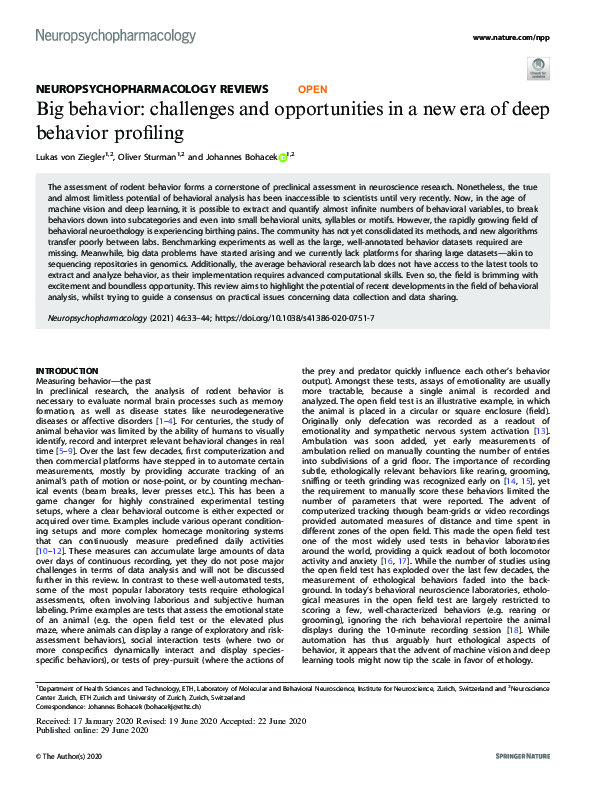 (PDF) Big behavior: challenges and opportunities in a new era of deep behavior profiling ...