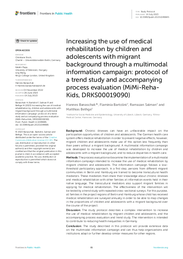 (PDF) Increasing the use of medical rehabilitation by children and ...