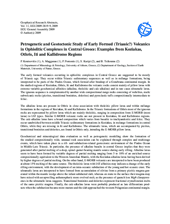 (PDF) Petrogenetic and Geotectonic Study of Early Formed (Triassic ...