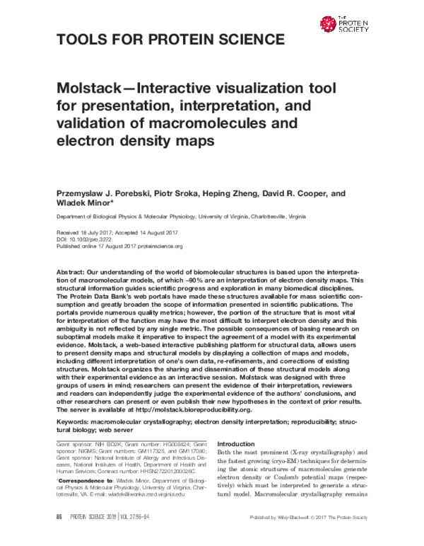 (PDF) Molstack—Interactive visualization tool for presentation, interpretation, and validation ...