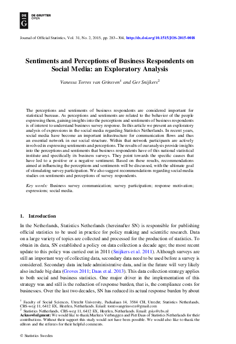 (PDF) Exploring Business Respondents' Sentiments on Social Media