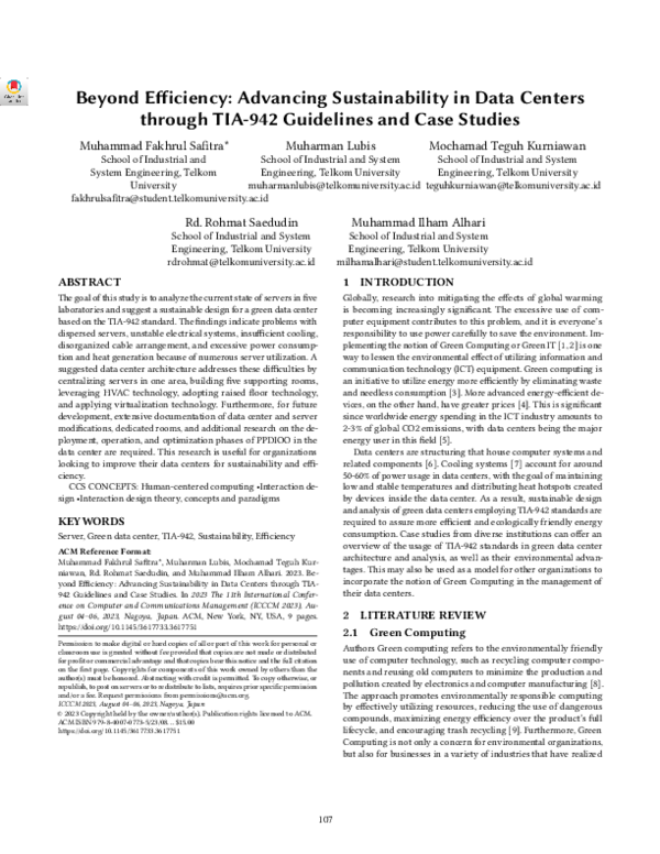 (PDF) Beyond Efficiency: Advancing Sustainability in Data Centers through TIA-942 Guidelines and ...