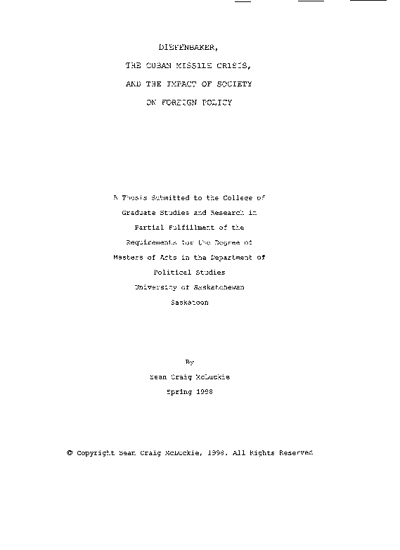 (PDF) Diefenbaker, the Cuban Missile Crisis, and the impact of society ...