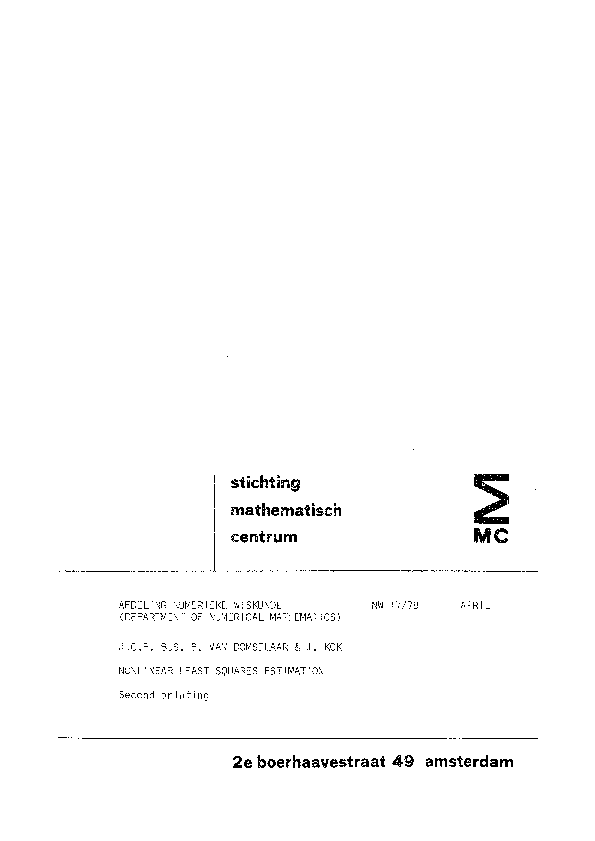Pdf Nonlinear Least Squares Estimation