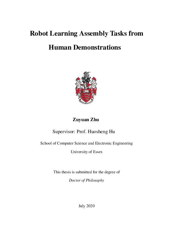 (PDF) Robot learning assembly tasks from human demonstrations | Zuyuan ...