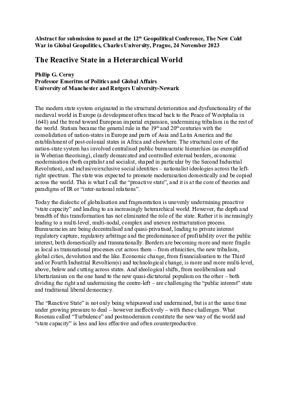 (DOC) The Reactive State in a Heterarchical World