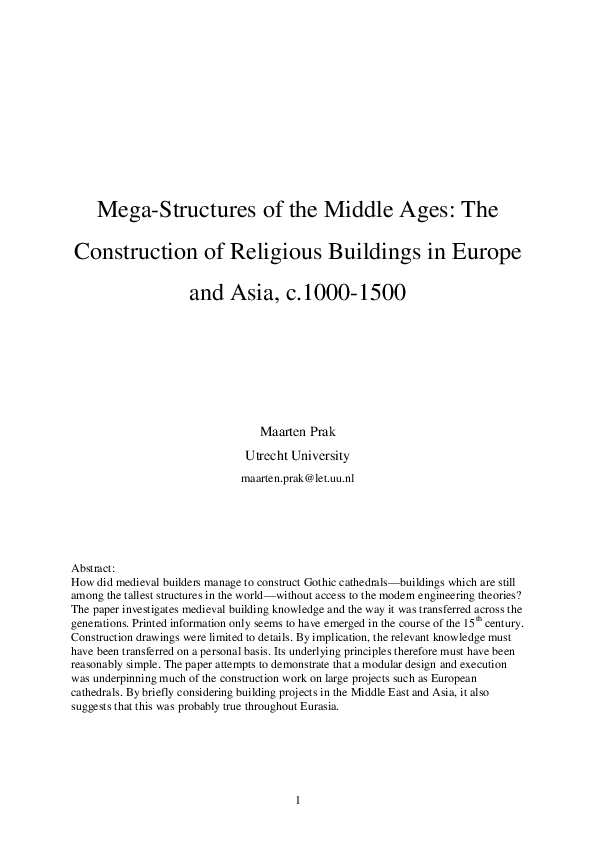 (PDF) Mega-structures of the Middle Ages: the construction of religious ...