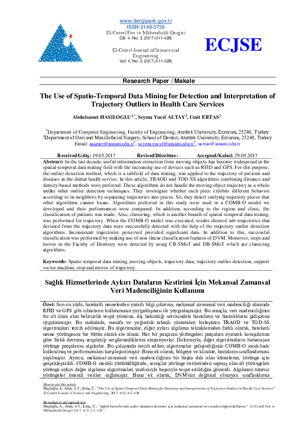 (PDF) Detecting Trajectory Outliers in Healthcare with Data Mining