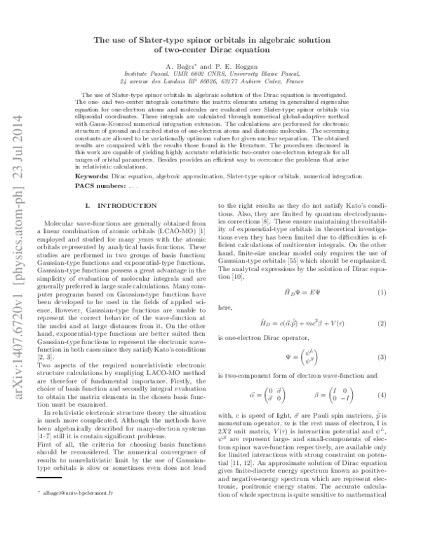 (PDF) Solution of the Dirac equation using the Rayleigh-Ritz method ...