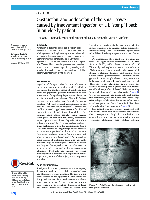 (PDF) Obstruction and perforation of the small bowel caused by ...