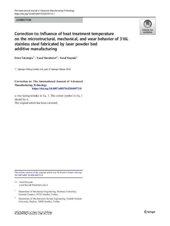 (PDF) Correction to: Influence of heat treatment temperature on the microstructural, mechanical ...