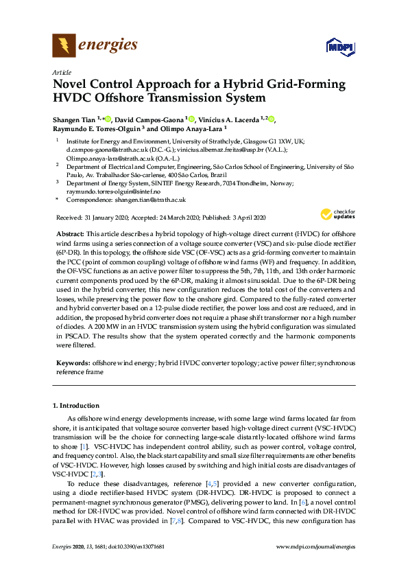 (PDF) Novel Control Approach for a Hybrid Grid-Forming HVDC Offshore ...