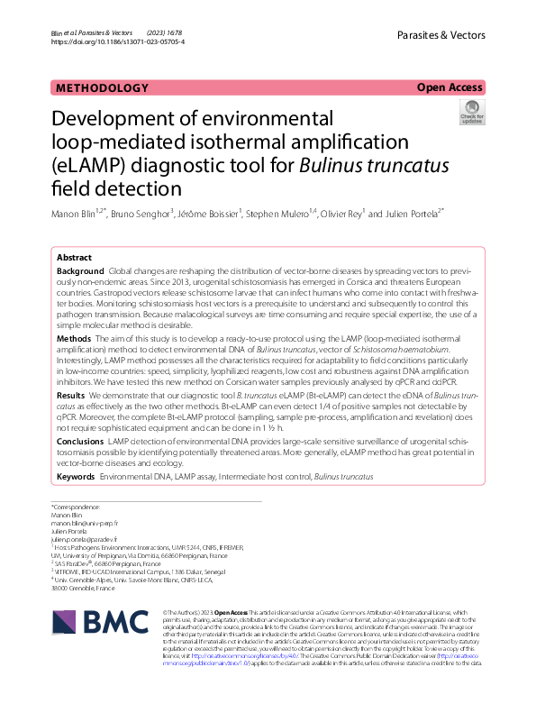 (PDF) Development of environmental loop-mediated isothermal ...