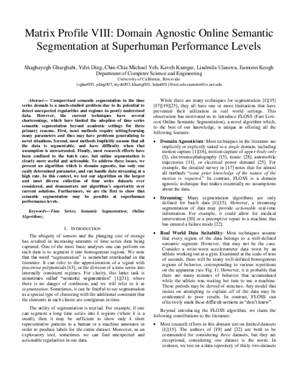 (PDF) Matrix Profile VIII: Domain Agnostic Online Semantic Segmentation at Superhuman ...