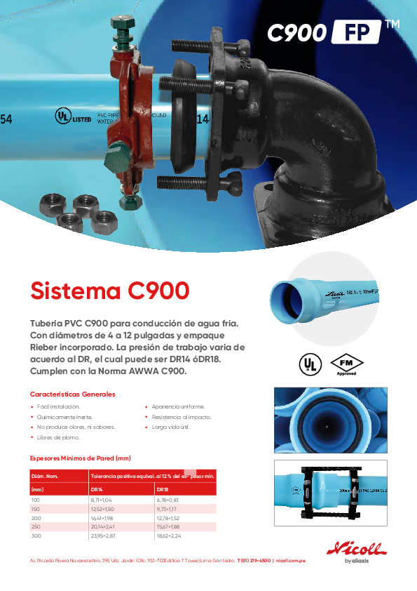(PDF) Ficha Tecnica Sistema C900 FP Nicoll