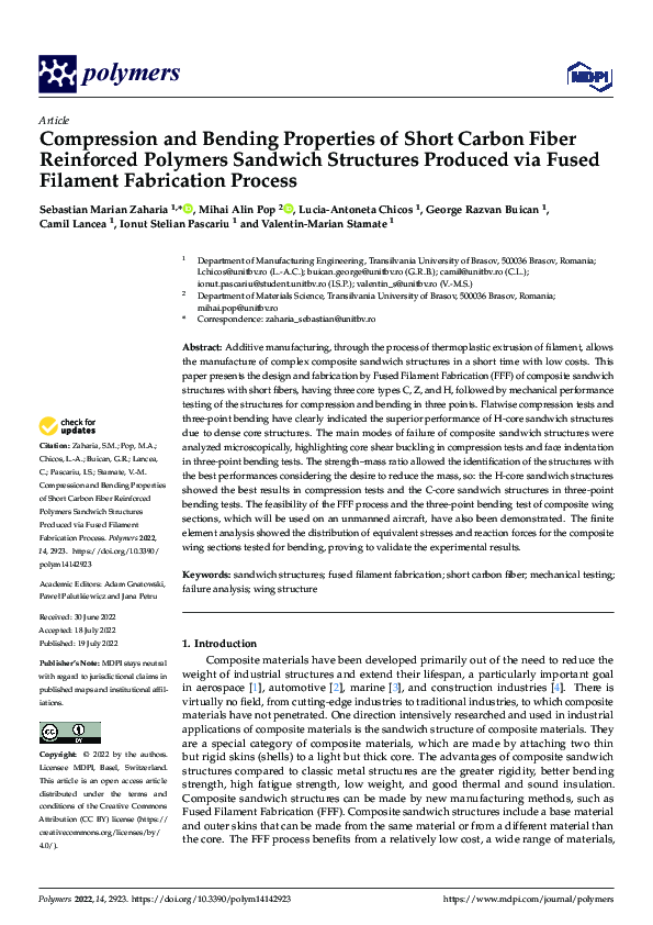 (PDF) Compression and Bending Properties of Short Carbon Fiber Reinforced Polymers Sandwich ...