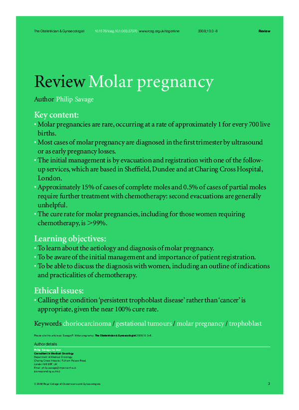 (PDF) Molar pregnancy