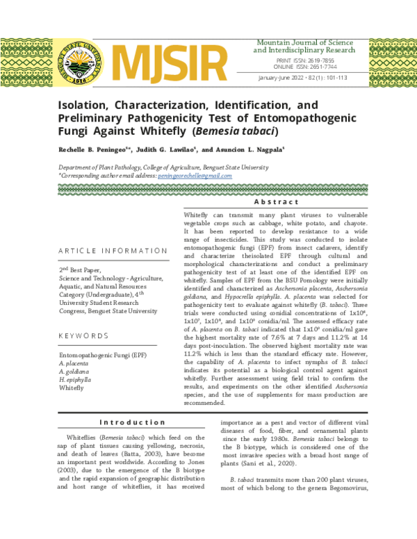 (PDF) Isolation, Characterization, Identifi cation, and Preliminary ...