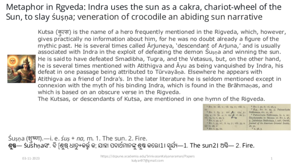 (PDF) Metaphor in R̥gveda Indra uses the sun as a cakra