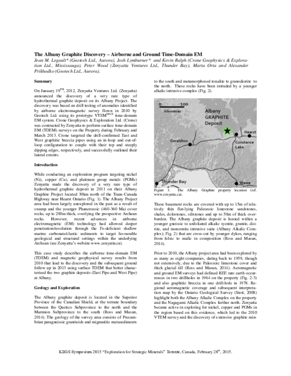 (PDF) The Albany graphite discovery - a airborne and ground time-domain EM