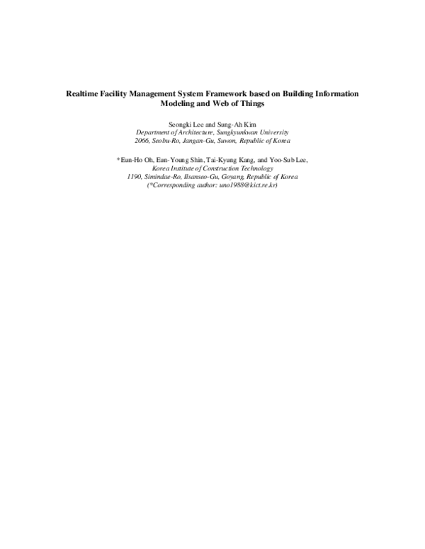 (PDF) Realtime Facility Management System Framework Based on Building ...