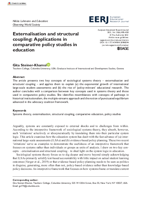 (PDF) Externalisation and structural coupling: Applications in ...