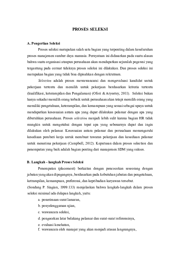 (PDF) PROSES SELEKSI SDM