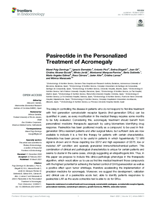 (PDF) Pasireotide in the Personalized Treatment of Acromegaly | Berta ...