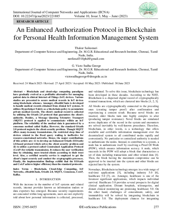 (PDF) An Enhanced Authorization Protocol in Blockchain for Personal Health Information ...