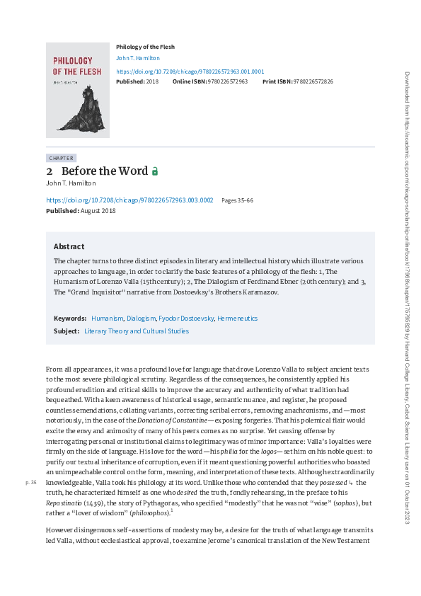 (PDF) BEFORE THE WORD