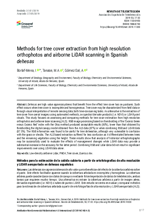 (PDF) Methods for tree cover extraction from high resolution ...