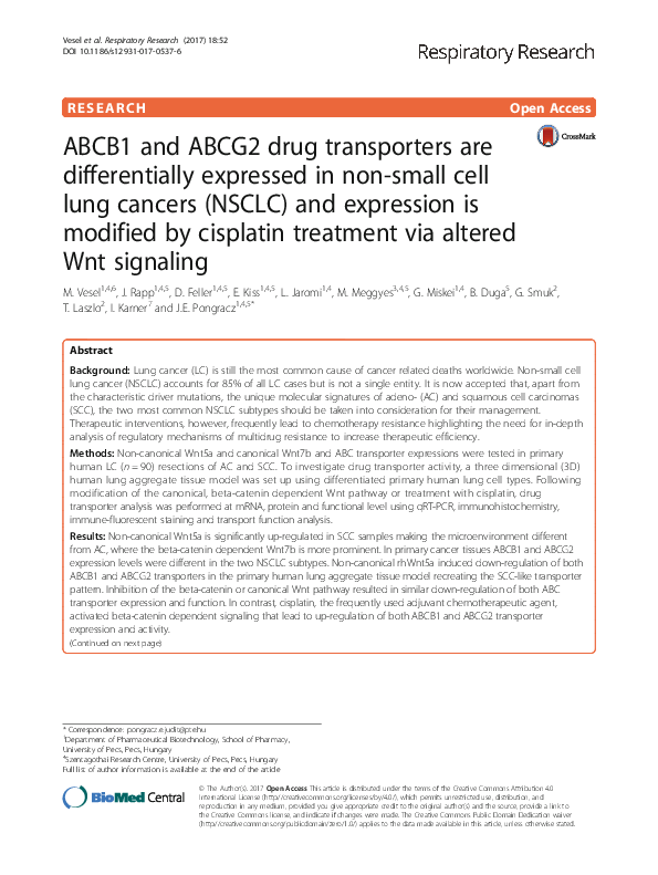 (PDF) ABCB1 and ABCG2 drug transporters are differentially expressed in ...