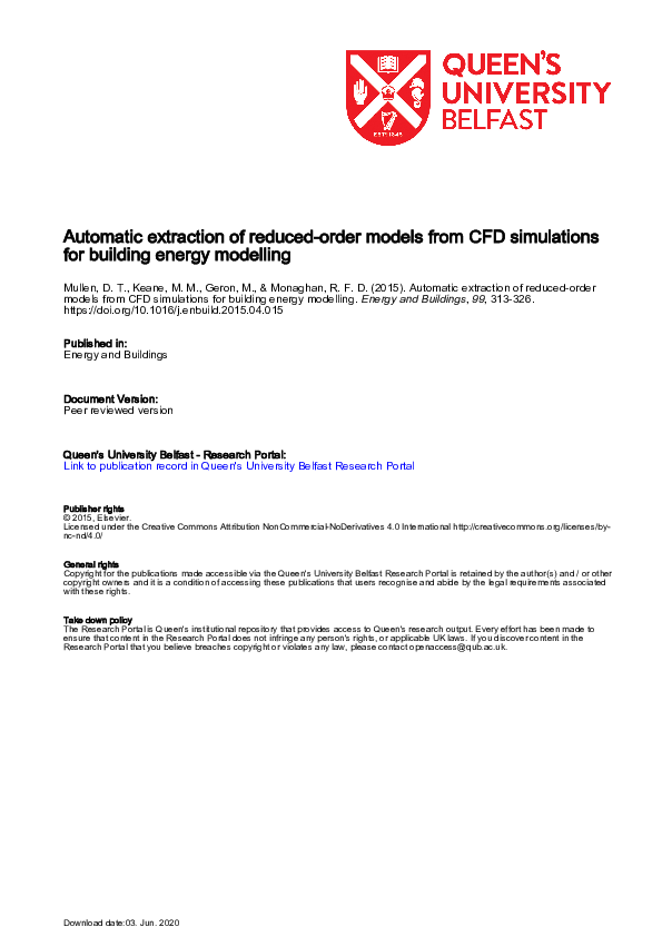 (PDF) Automatic extraction of reduced-order models from CFD simulations ...