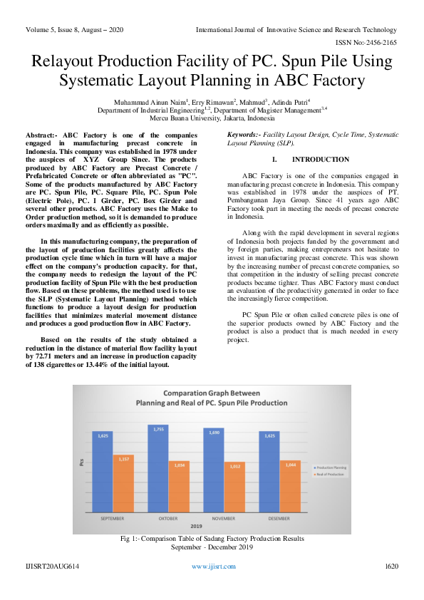 (PDF) Relayout Production Facility of PC. Spun Pile Using Systematic Layout Planning in ABC Factory