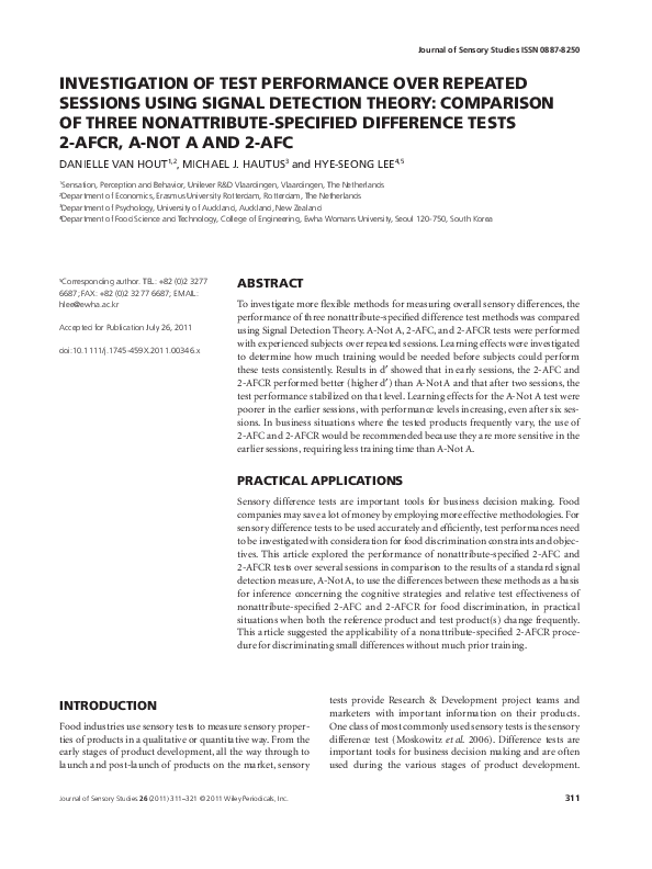 (PDF) Investigation of Test Performance Over Repeated Sessions Using ...