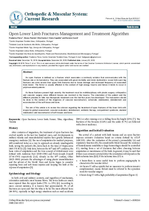 (PDF) Management of open fractures of the lower limb