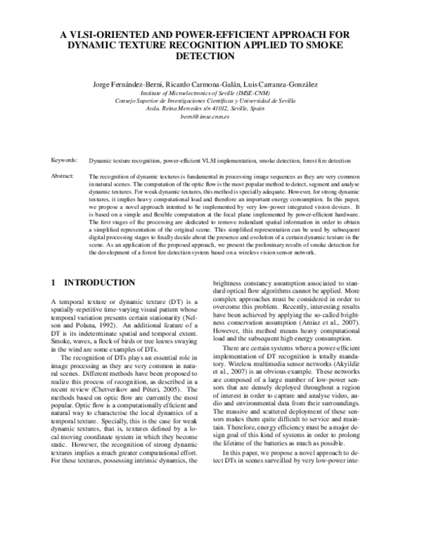 (PDF) A Vlsi-Oriented and Power-Efficient Approach for Dynamic Texture Recognition Applied to ...