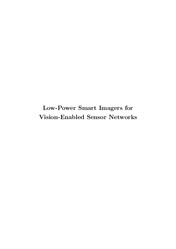 (PDF) Low-Power Smart Imagers for Vision-Enabled Sensor Networks