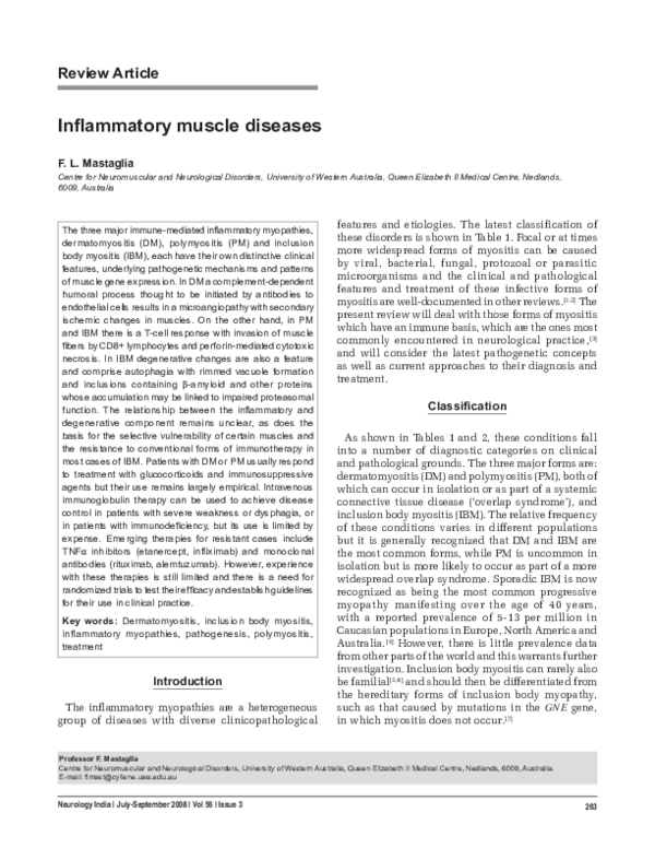 (PDF) Inflammatory muscle diseases