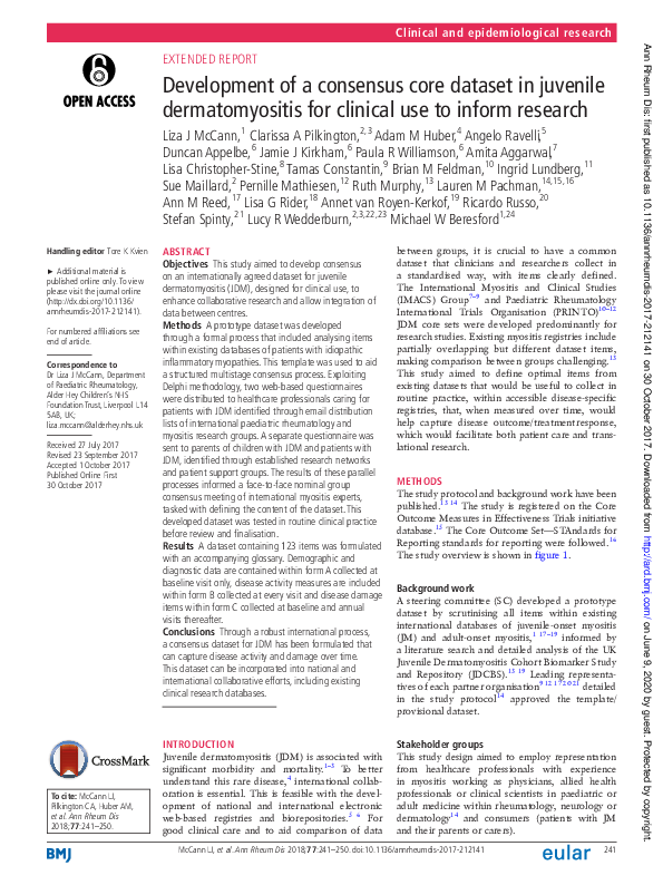 (PDF) Development of a consensus core dataset in juvenile ...